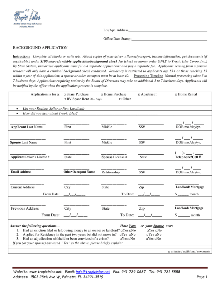 Fillable Online Lot/Apt. Address Fax Email Print - pdfFiller