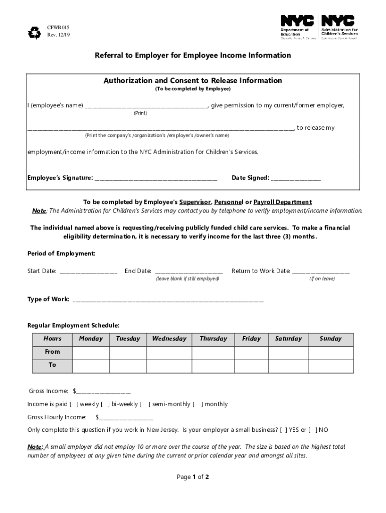 Cfwb 015 Form - Fill Online, Printable, Fillable, Blank | pdfFiller