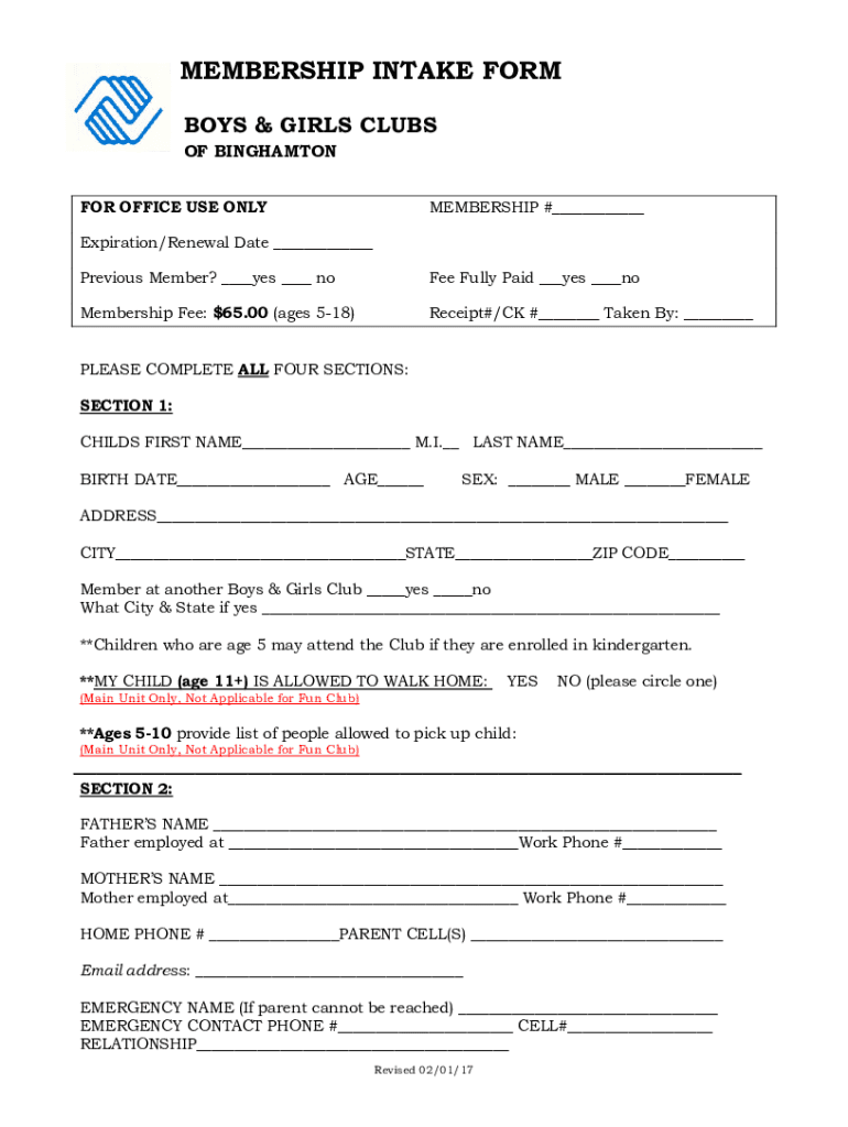 Fillable Online MEMBERSHIP INTAKE FORM - irp-cdn.multiscreensite.com ...