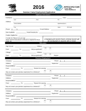 Summer Youth Employment Application - Surprise, Arizona Doc Template ...