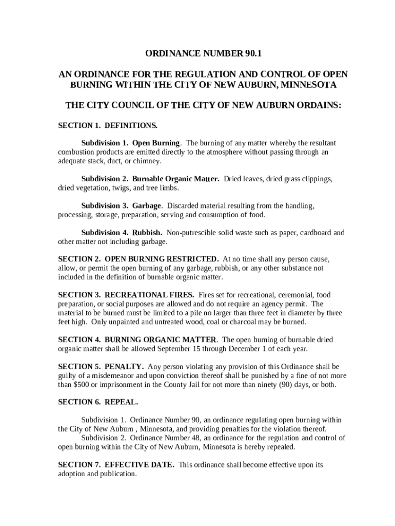 An Ordinance for the Regulation and Control of Open ... Doc Template ...