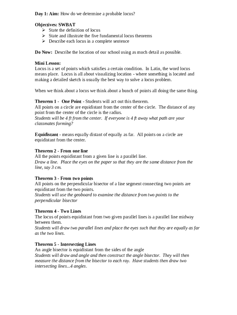 Aim: How do we determine a probable locus Doc Template | pdfFiller