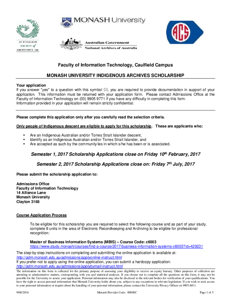 Fillable Online Faculty of Information Technology, Caulfield Campus MONASH ... Fax Email Print ...