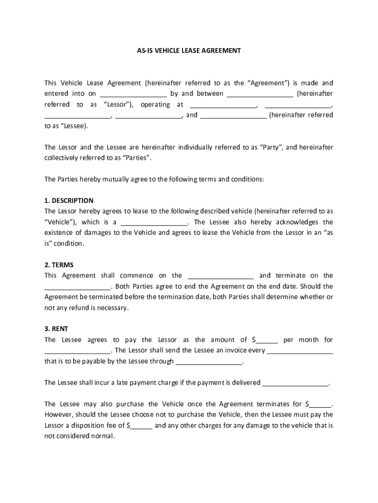 Fillable Online Parking Space Lease - Template, Sample Form to Fill out ...