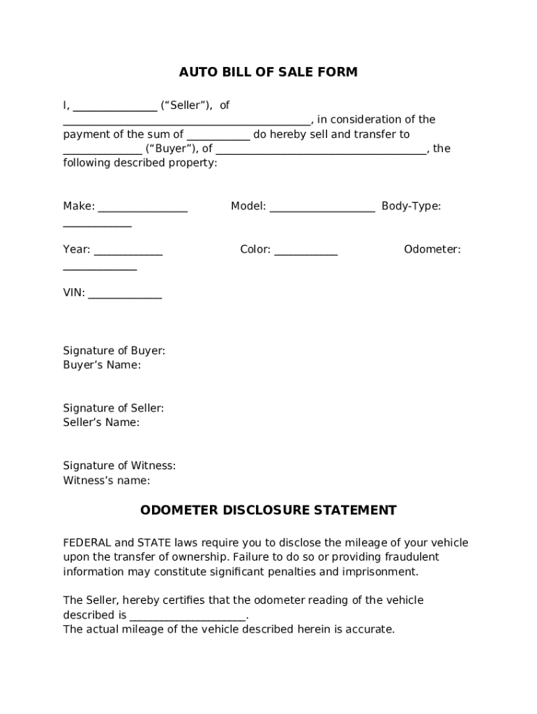 Bill of Sale and Promissory Note AutoPromissory Note ... Doc Template ...