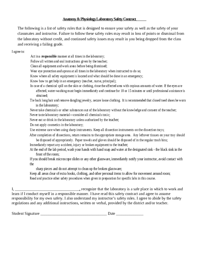 Lab safety rules - HUMAN ANATOMY LABORATORY SAFETY Please ... Doc ...