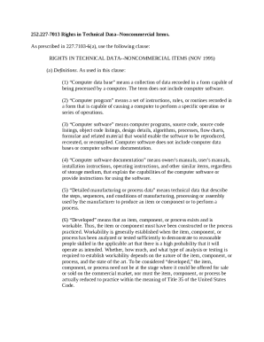 dfars 252 227 7013 Doc Template | pdfFiller