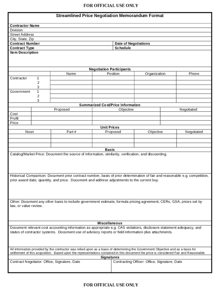 fair and reasonable price determination template Doc Template | pdfFiller