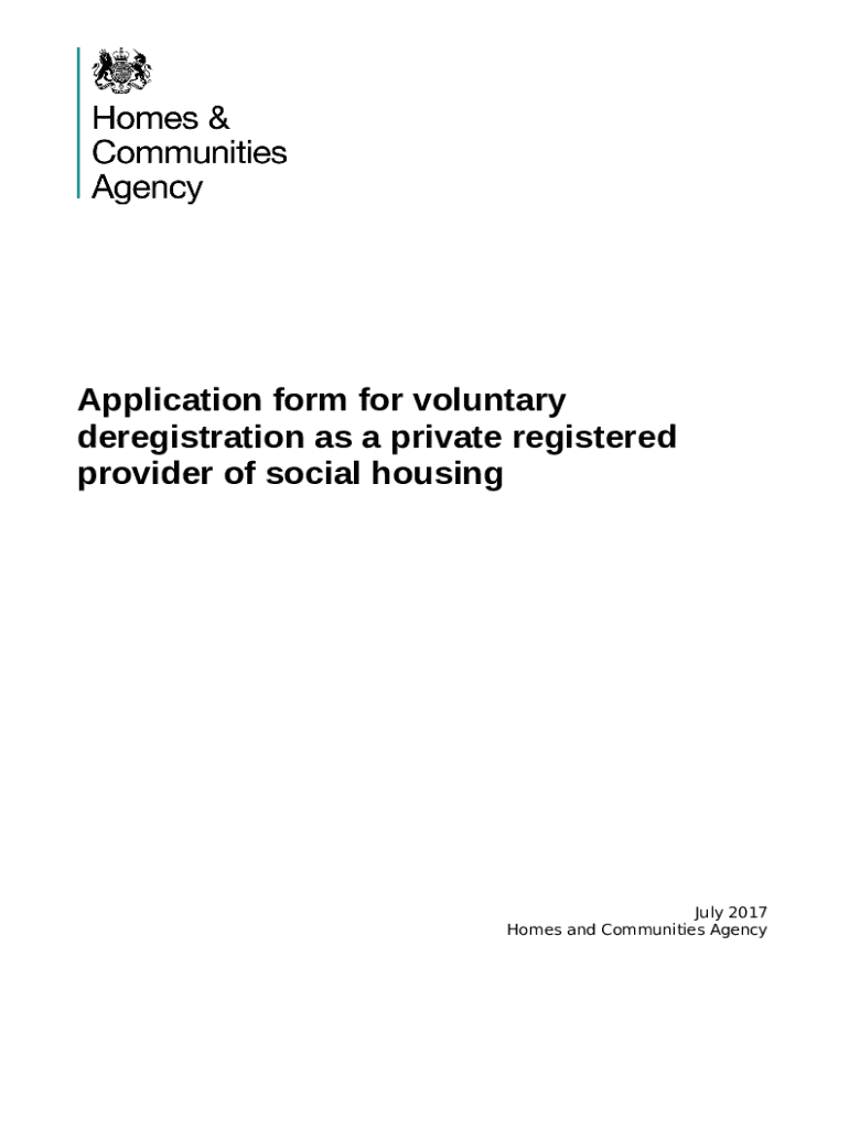 Application for voluntary deregistration as a ... - Gov.uk Doc Template ...