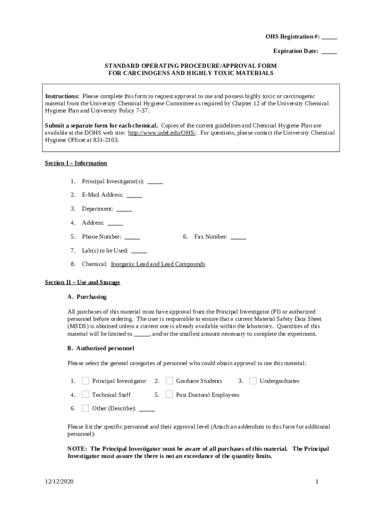 OHS Registration - udel.edu Doc Template | pdfFiller