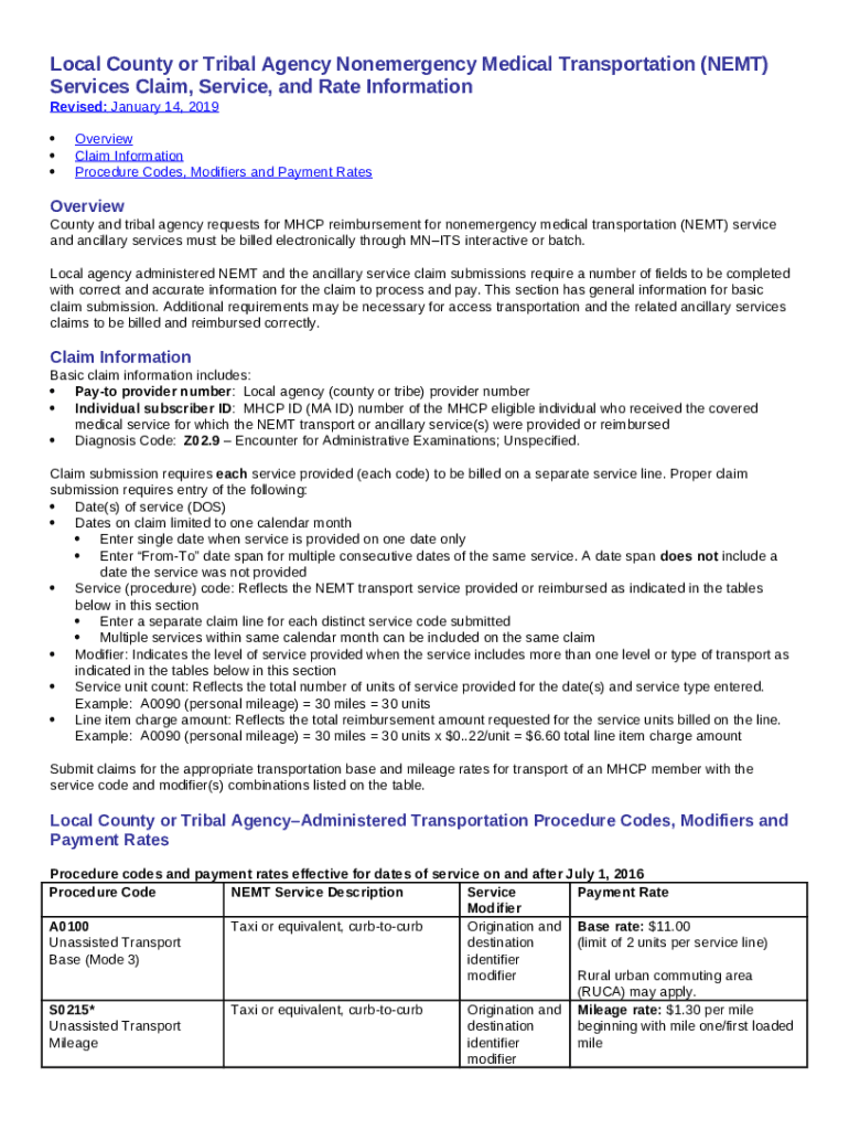 Local-County-or-Tribal-Agency-NEMT-Claim-Service-Rate ... Doc Template ...