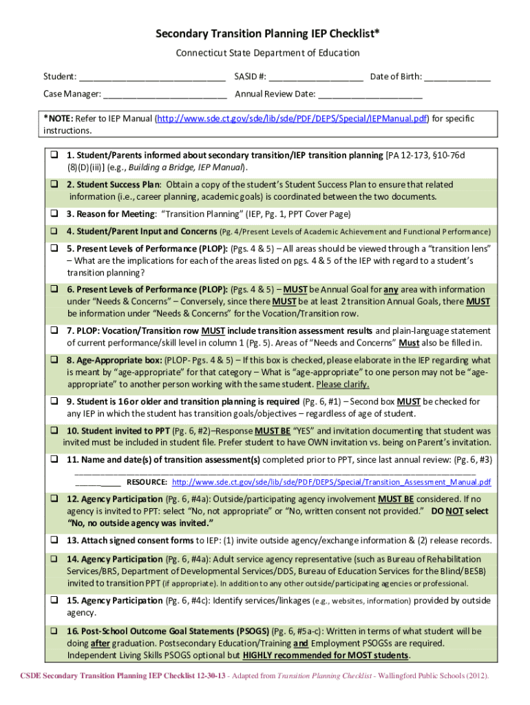 Fillable Online iep-manuals-and-forms-connecticut-state-department-of- Fax Email Print - pdfFiller