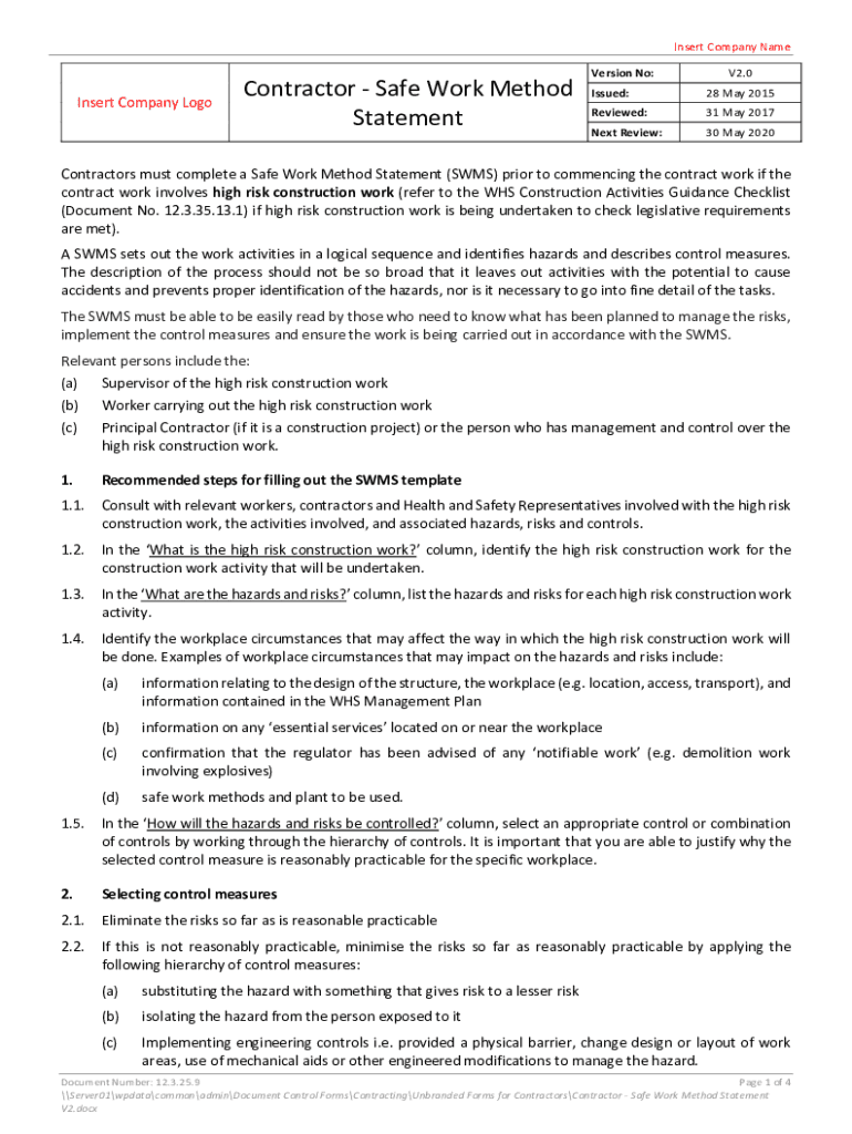 Fillable Online information-sheet-safe-work-method-statement.docx DOCX ...