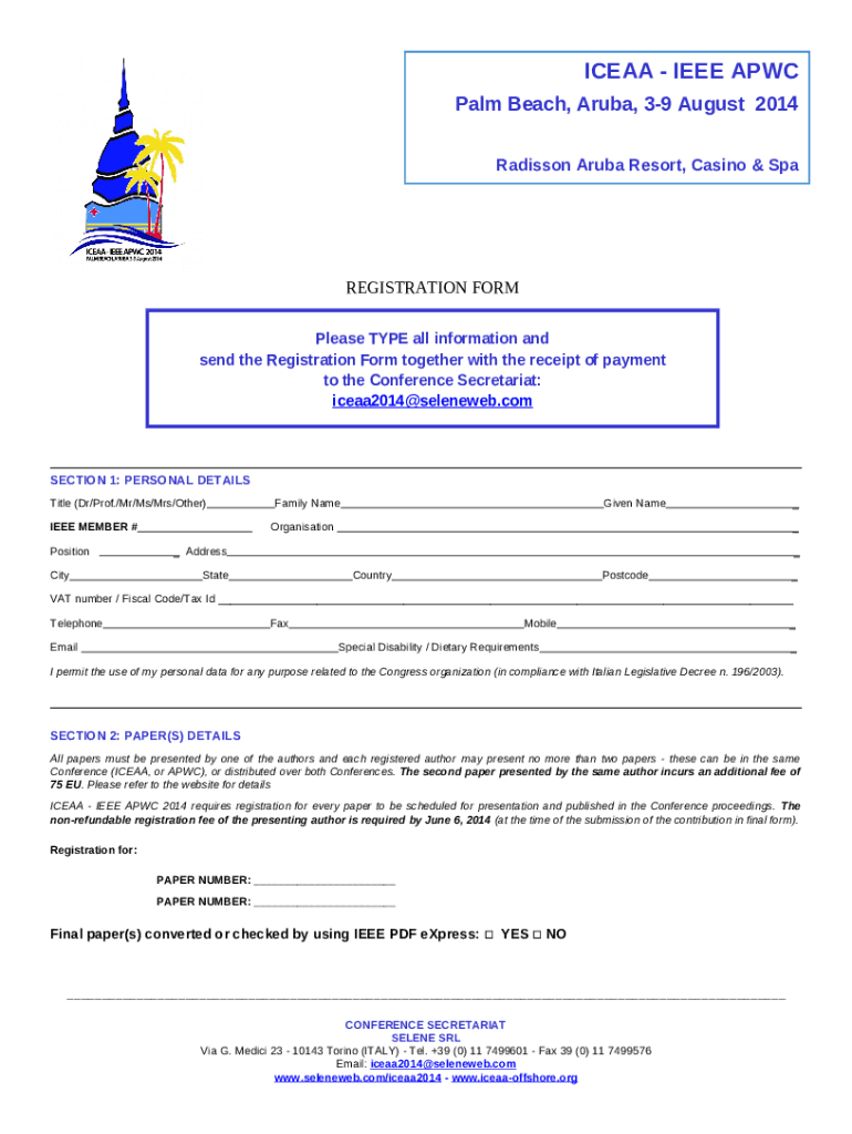 Registration Templates - E-Registernow Doc Template | pdfFiller