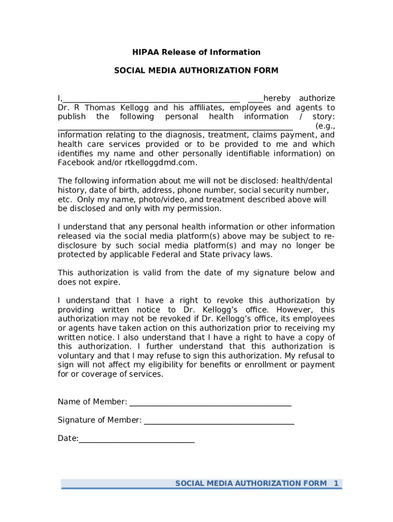 Social media authorization " Keyword Found Websites ... Doc Template ...