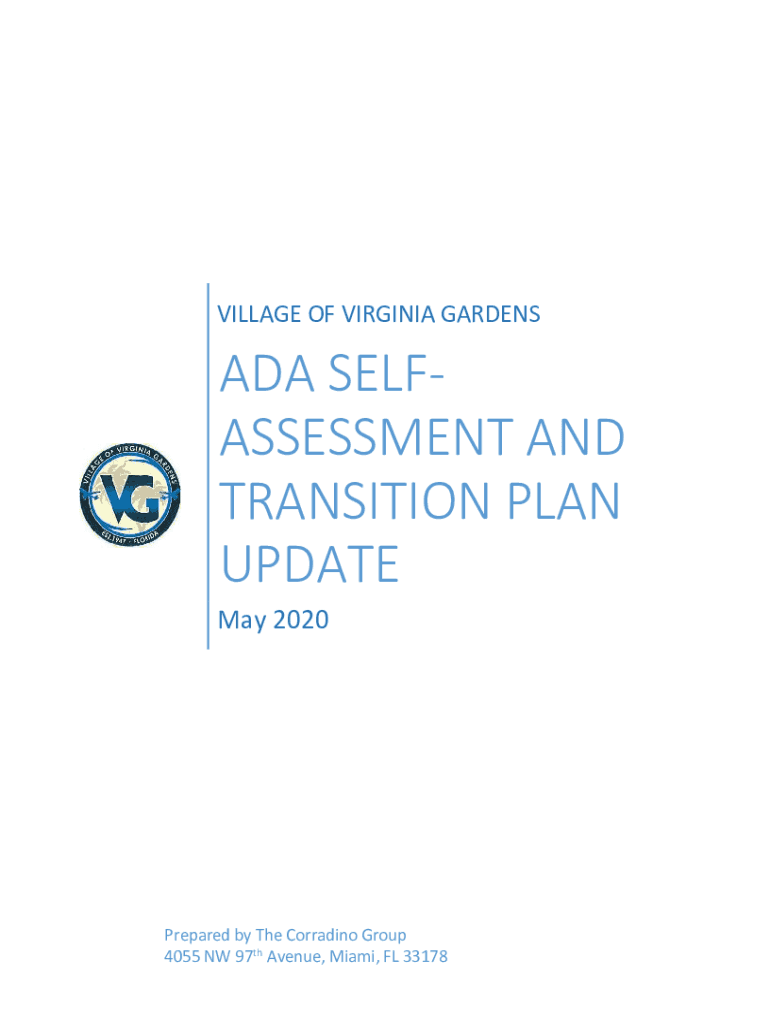 Fillable Online ADA SELF-ASSESSMENT AND TRANSITION PLAN UPDATE MAY ...