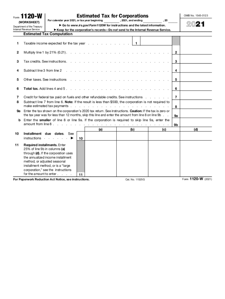 2021 Form IRS 1120 W Fill Online Printable Fillable Blank PdfFiller 2021 Form IRS 1120 W Fill Online Printable Fillable Blank PdfFiller