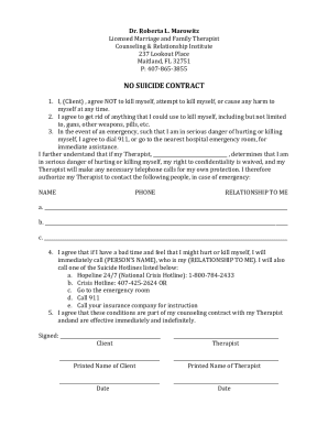 Fillable Online no-suicide-contract-new.docx Fax Email Print - pdfFiller