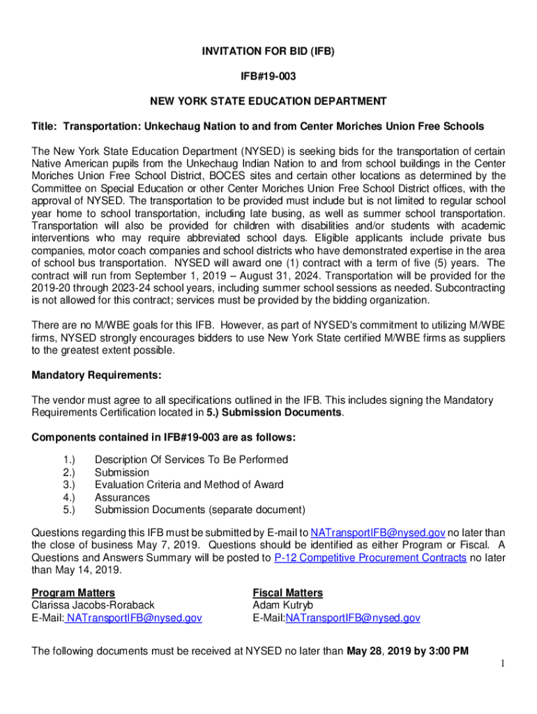 Fillable Online IFB Document in PDF Fax Email Print - pdfFiller