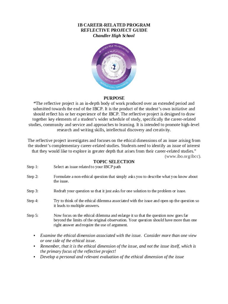 Reflective Project - IB Career-Related Programme Doc Template | pdfFiller