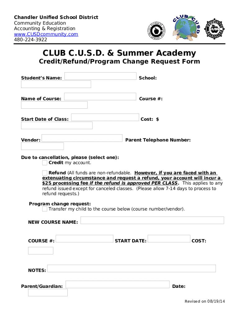 Credit/Refund Request Doc Template | pdfFiller