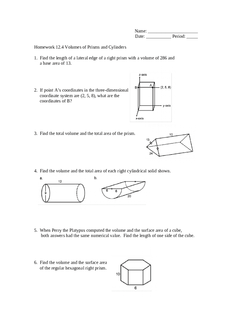 Find the lateral area of the prism. Doc Template | pdfFiller