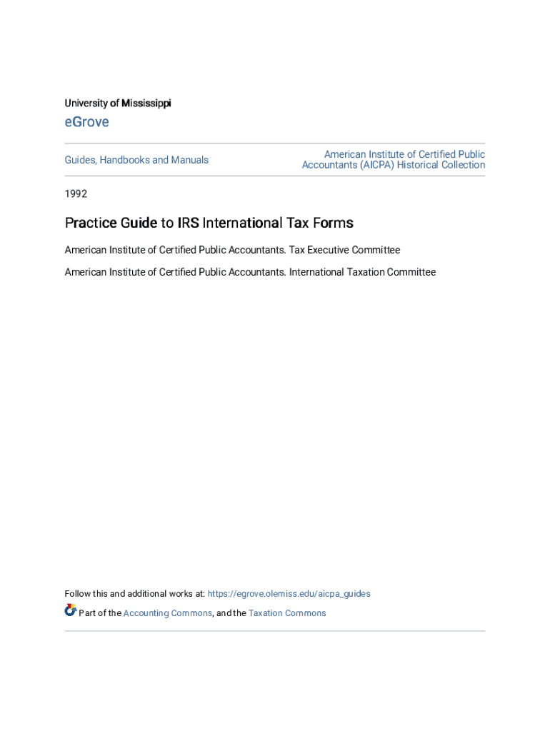 Fillable Online Practice Guide to IRS International Tax Forms Fax Email ...