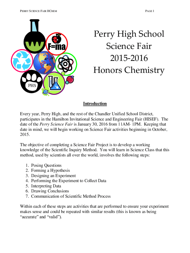 Fillable Online Science Fair and Projects - Mrs. Perry's Science Class ...
