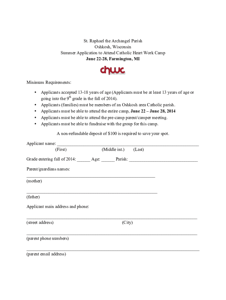 Fillable Online Contact St. Raphael The Archangel Parish on The ...