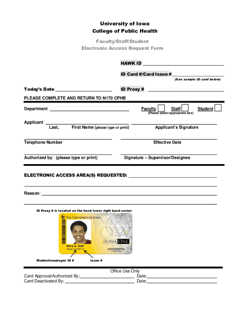 Fillable Online Faculty/Staff/Student Electronic Access Request Form Fax Email Print - pdfFiller