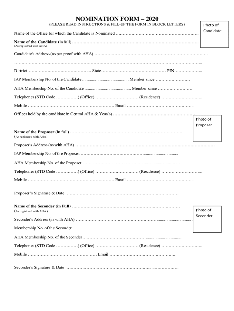 Fillable Online What is nomination and how to write a nomination letter ...