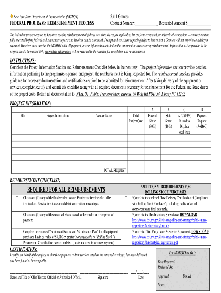 Fillable Online New York State Department of Transportation (NYSDOT ...