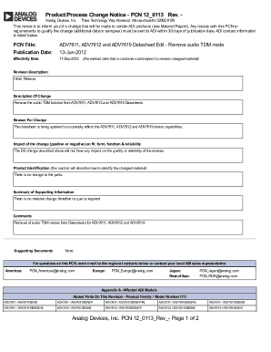 Fillable Online ADI PCN 12 0113 Rev - Form Fax Email Print - pdfFiller