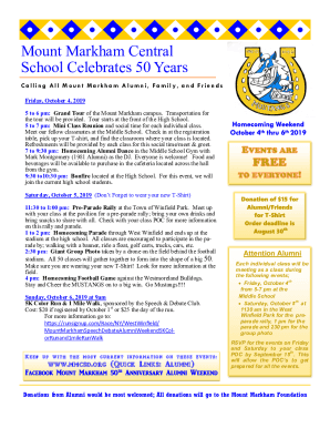 Fillable Online Mount Markham Central School Celebrates 50 Years Fax ...