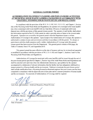 Fillable Online Solid Waste - General Closure Permit Fax Email Print - pdfFiller