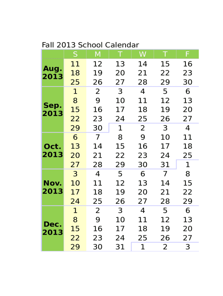 School Calendar Template Fill Online Printable Fillable Blank 