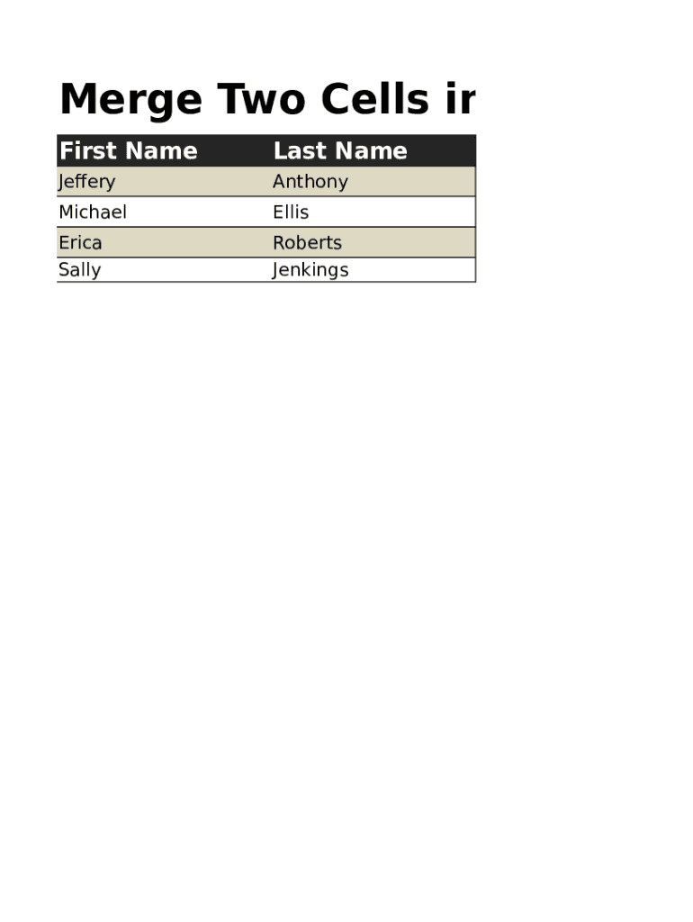 Fillable Online Merge Two Cells Into New Cell Fax Email Print PdfFiller