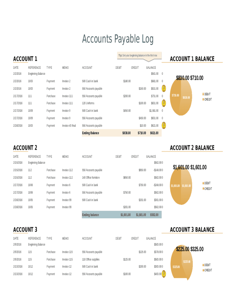 Accounts Payable Log - Fill and Sign Printable Template Online | US ...