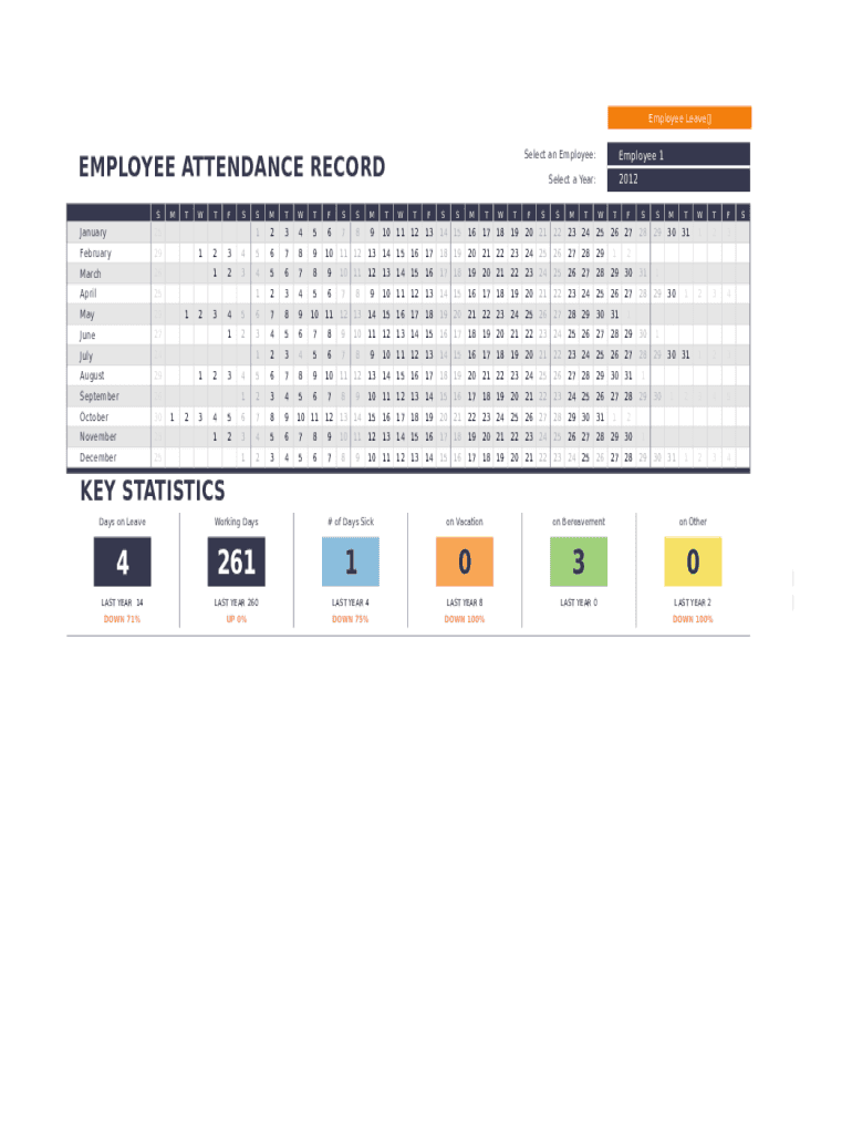 Employee Attendance Record - Fill and Sign Printable Template Online ...
