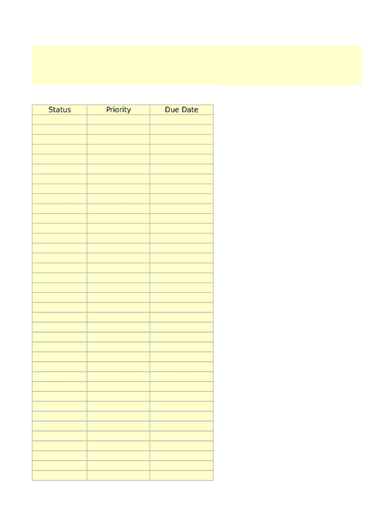 Excel To Do List Form - Fill Online, Printable, Fillable, Blank - pdfFiller