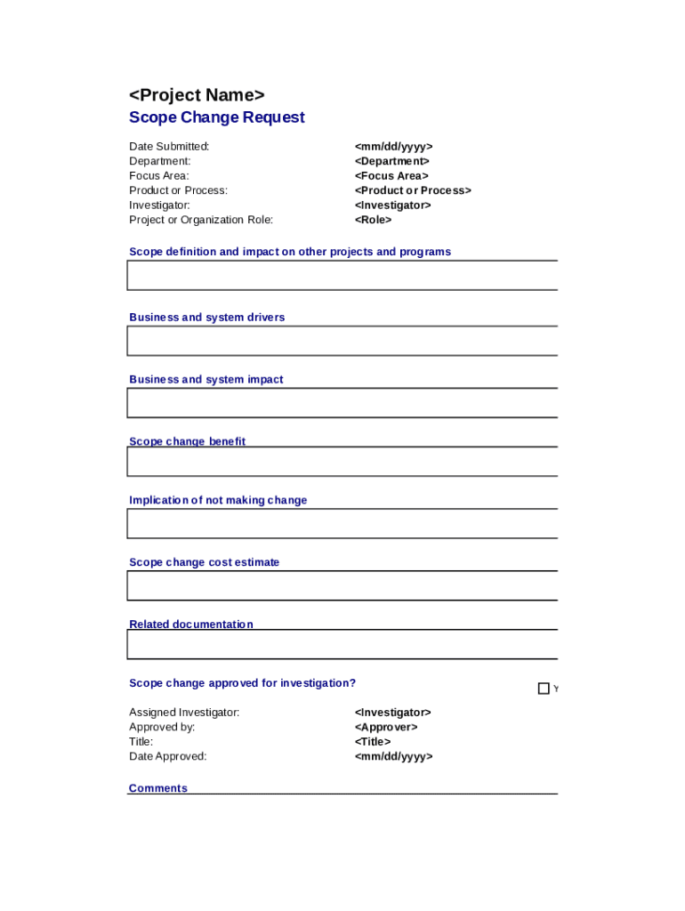 Scope Change Request Form - Fill and Sign Printable Template Online ...