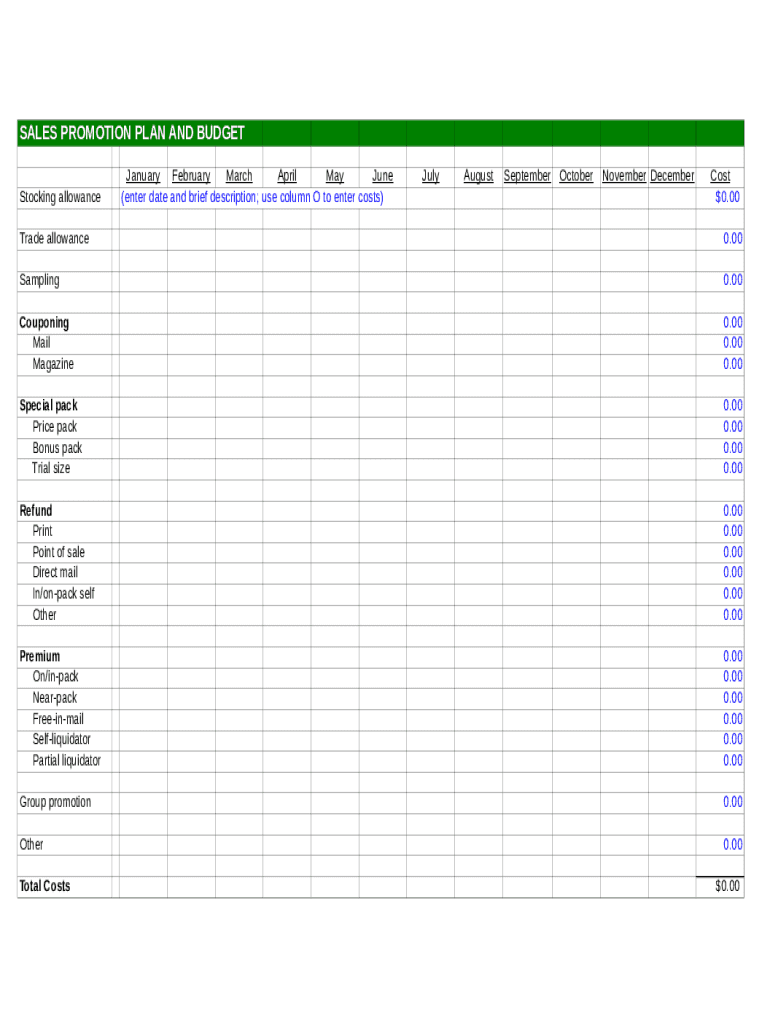 Sales Promotion Budget Form - Fill and Sign Printable Template Online ...
