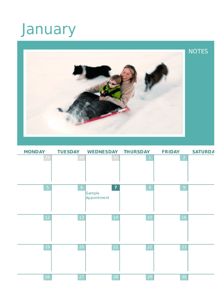 Family Photo Calendar Form - Fill Online, Printable, Fillable, Blank ...
