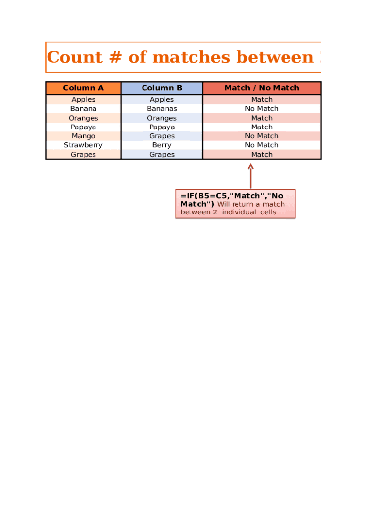 Count Matches Between Columns Fill And Sign Printable Template Online