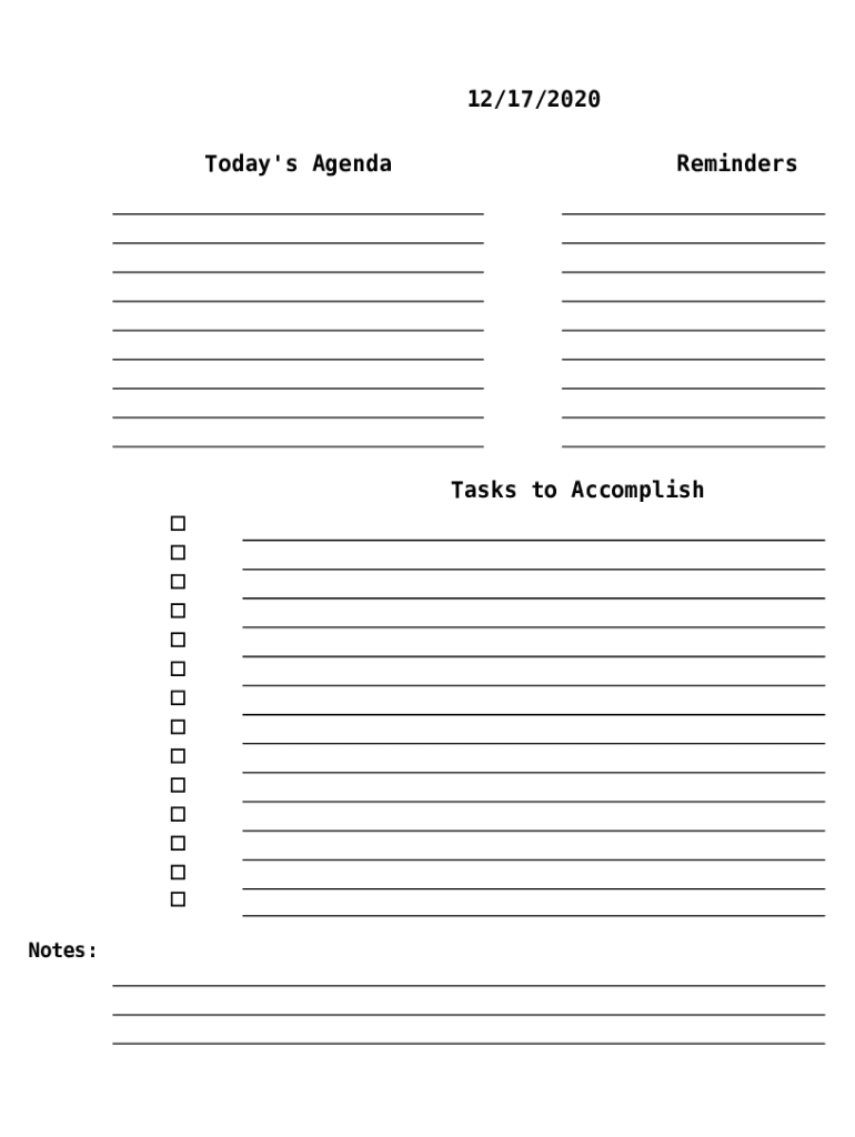 Printable Daily Planner Excel Form - Fill Online, Printable, Fillable ...