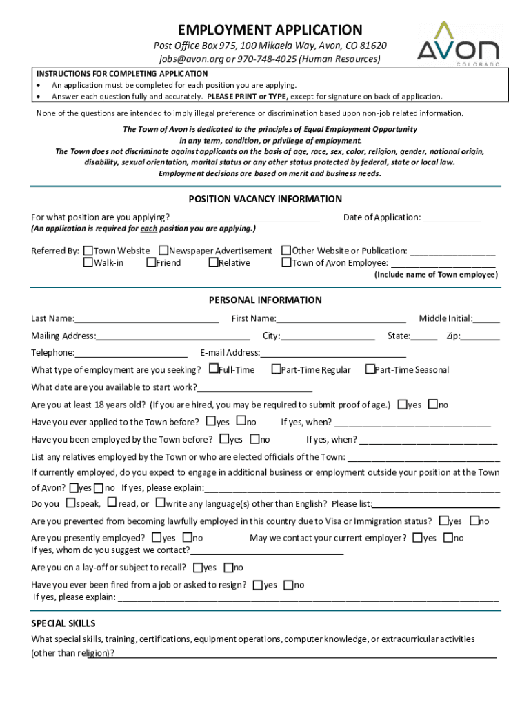 Fillable Online INSTRUCTIONS FOR COMPLETING APPLICATION PLEASE ...