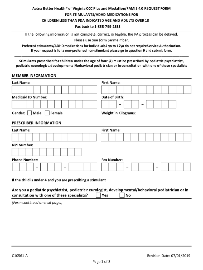 Fillable Online ABH-VA-CCC-Plus-and-Medallion-FAMIS-4.0-Stimulants-ADHD ...