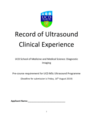 Fillable Online Pre-course Record of Ultrasound Clinical Experience ...