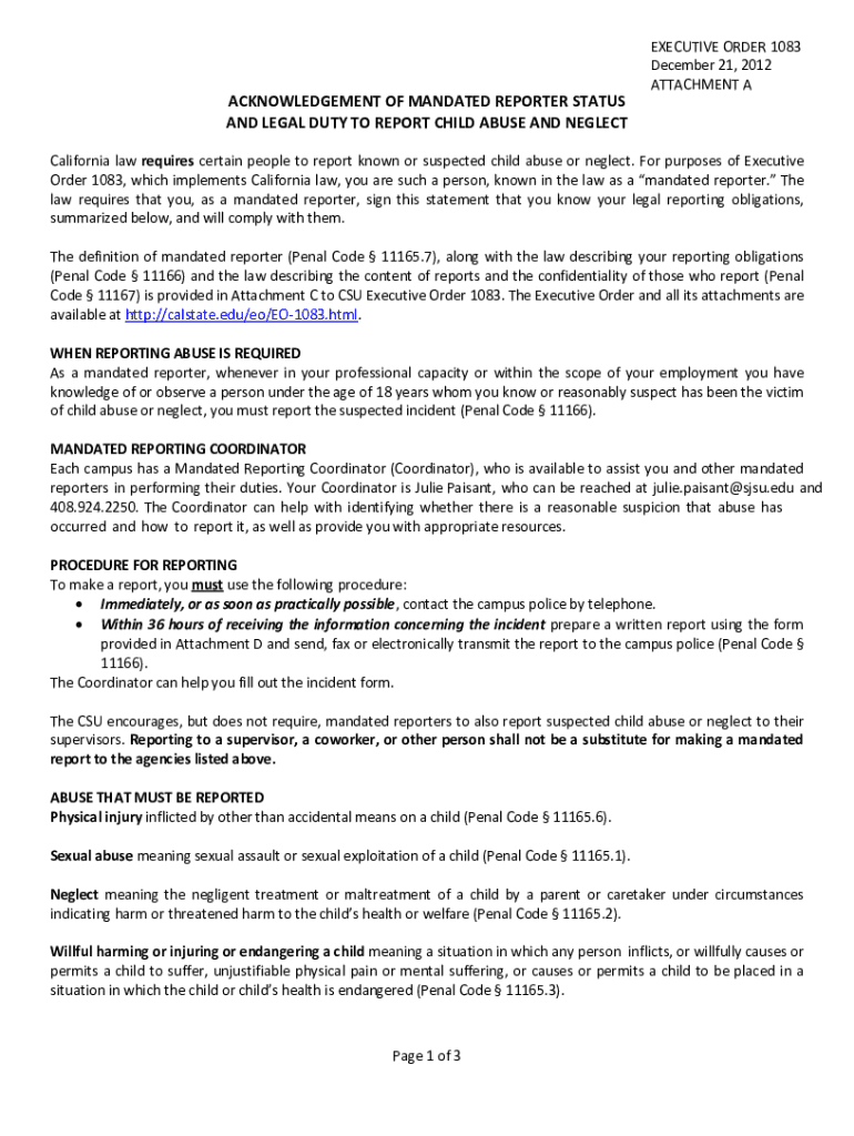 Fillable Online Order 1083, which implements California law, you are ...