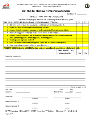 Fillable Online FIREFIGHTER 1 COMPETENCY EVALUATION Fax Email Print ...